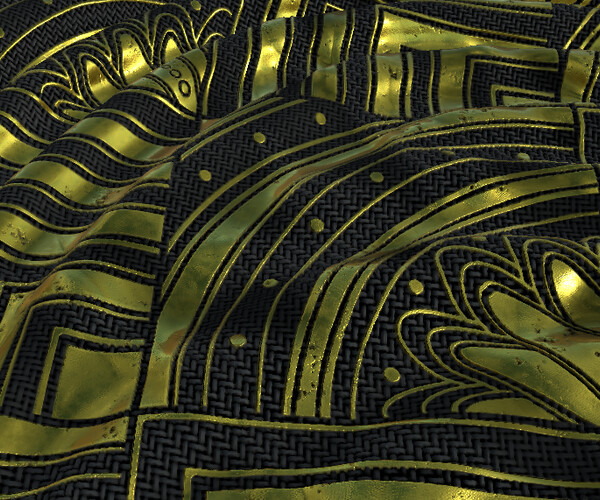 ArtStation - Gold Fabric Pattern Material | Resources