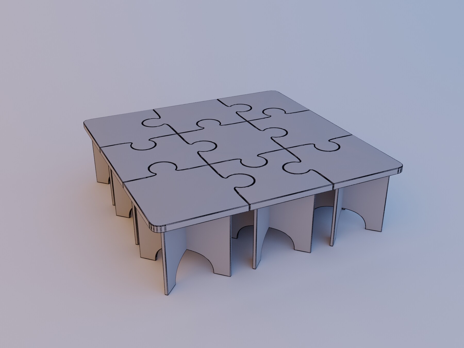 ArtStation - Wood puzzle table kids | Game Assets