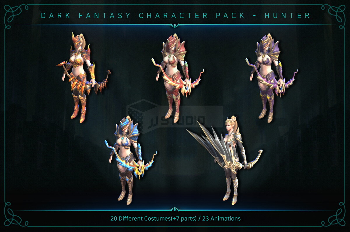 ArtStation - Dark Fantasy Character pack - Hunter | Game Assets
