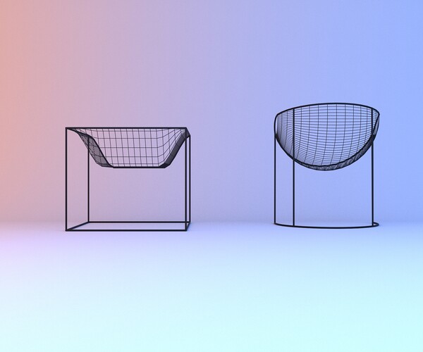 ArtStation - Grid metal chair | Game Assets