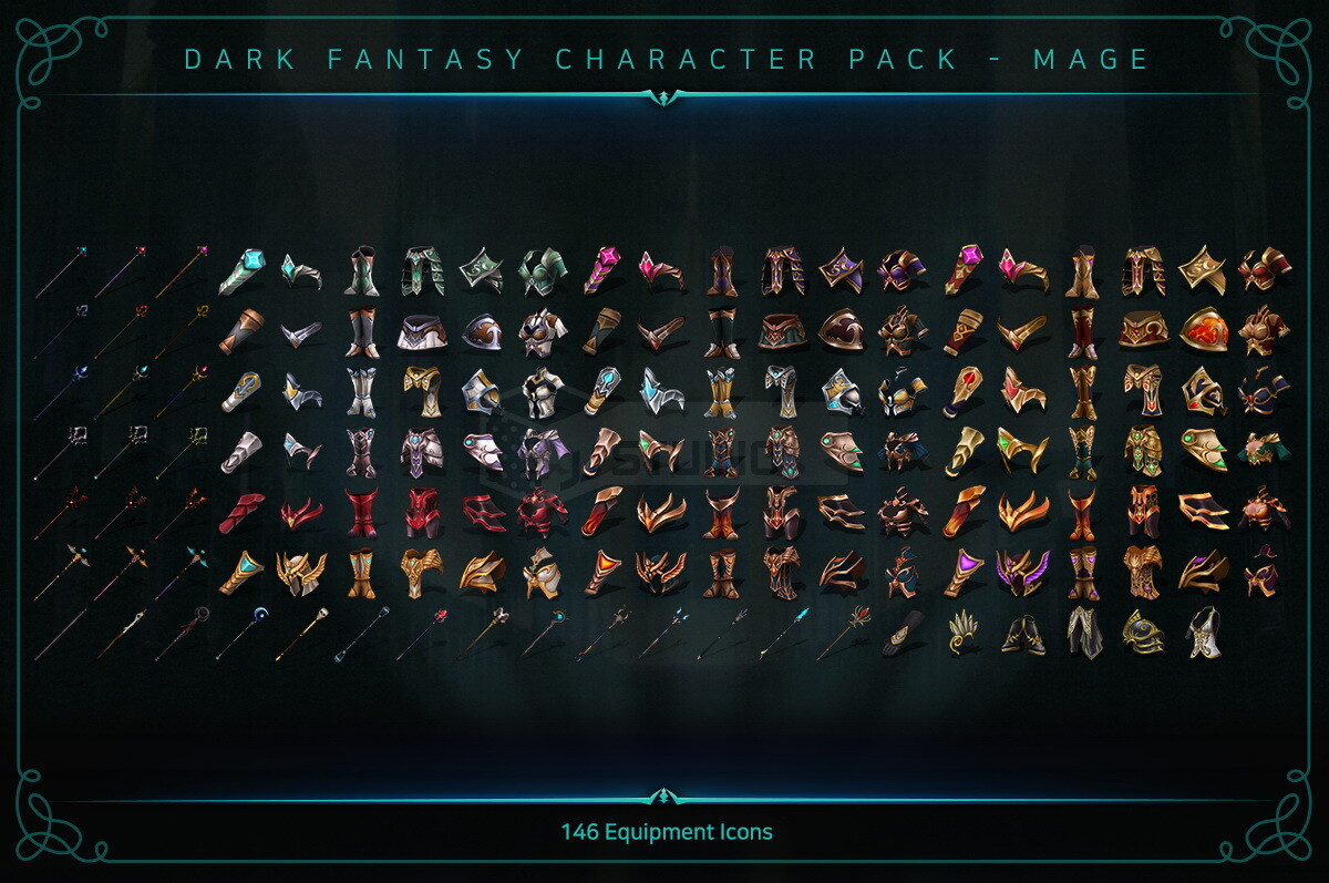 ArtStation - Dark Fantasy Character pack - Mage | Game Assets