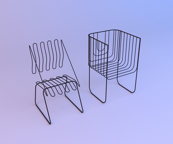 ArtStation - Metal Grid chair | Game Assets