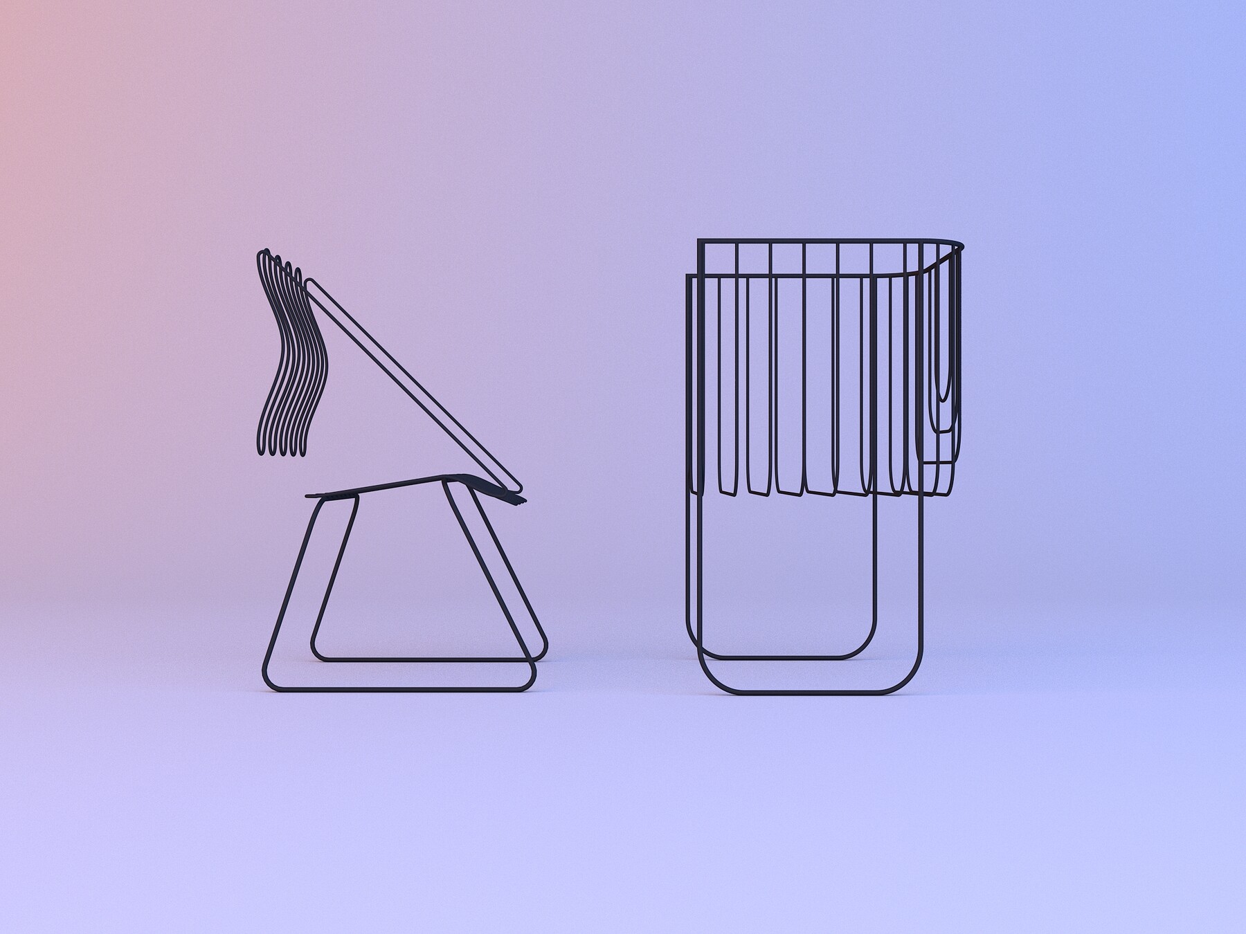 ArtStation - Metal Grid chair | Game Assets