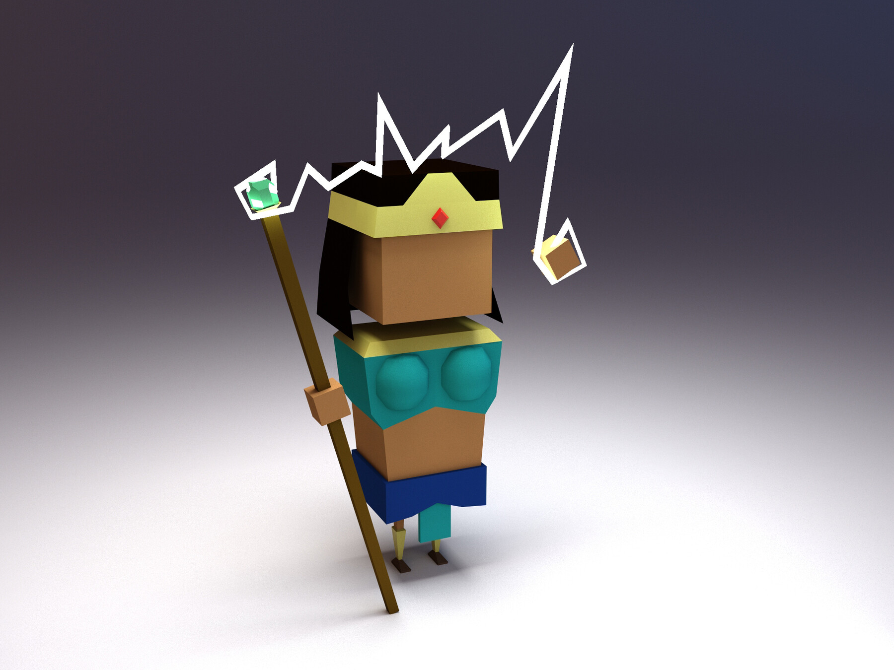 ArtStation - gaming fantasy character in a cartoon cube style Low-poly ...