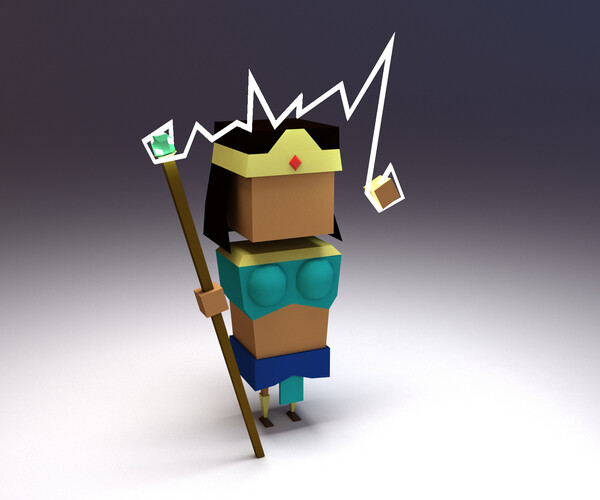 ArtStation - gaming fantasy character in a cartoon cube style Low-poly ...