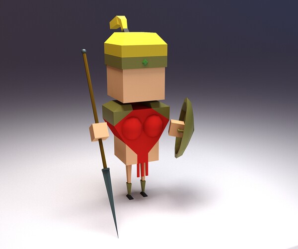 ArtStation - gaming fantasy character in a cartoon cube style Low-poly ...