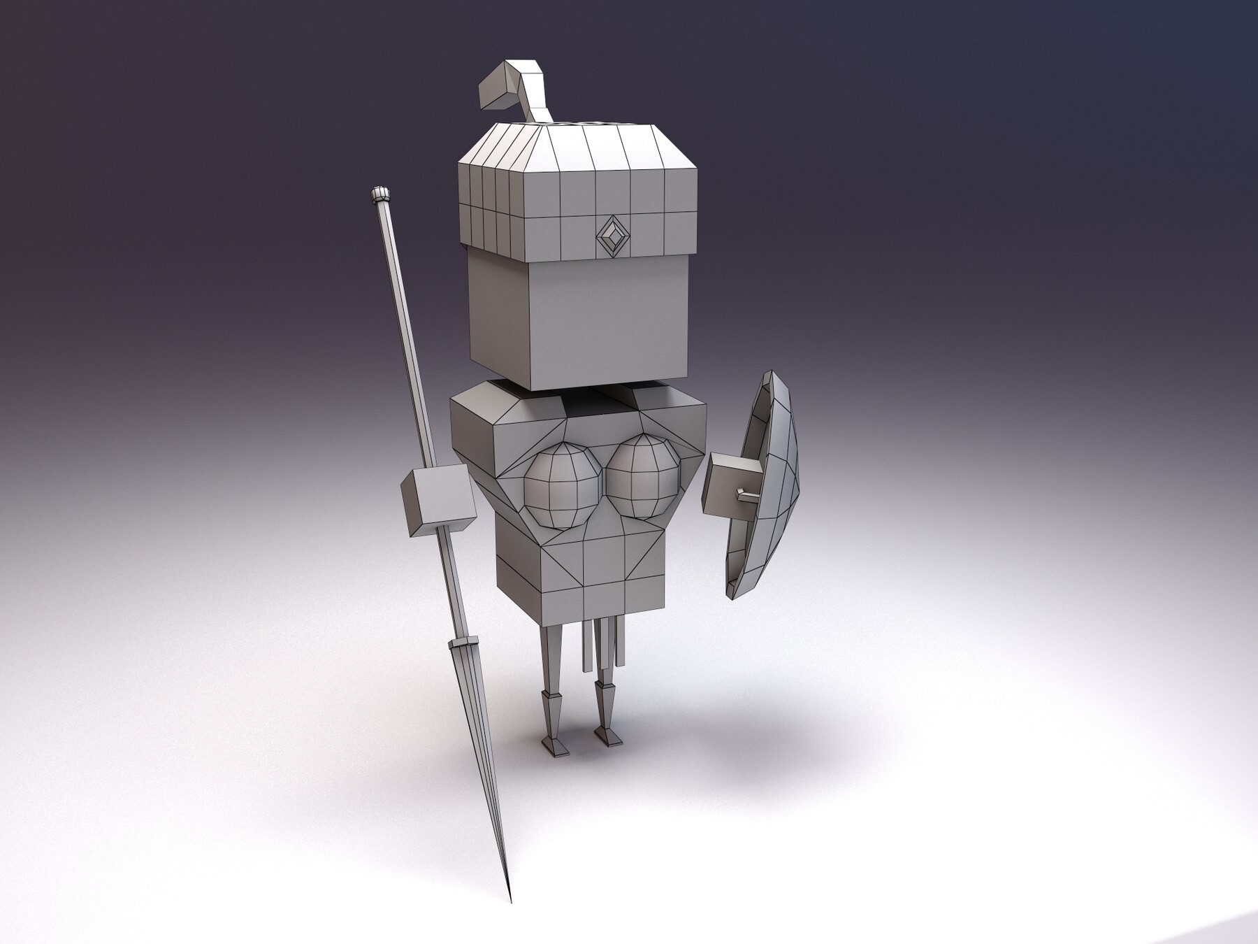 ArtStation - gaming fantasy character in a cartoon cube style Low-poly ...