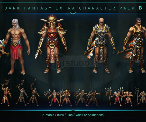 ArtStation - Dark Fantasy Extra Character Pack B | Game Assets