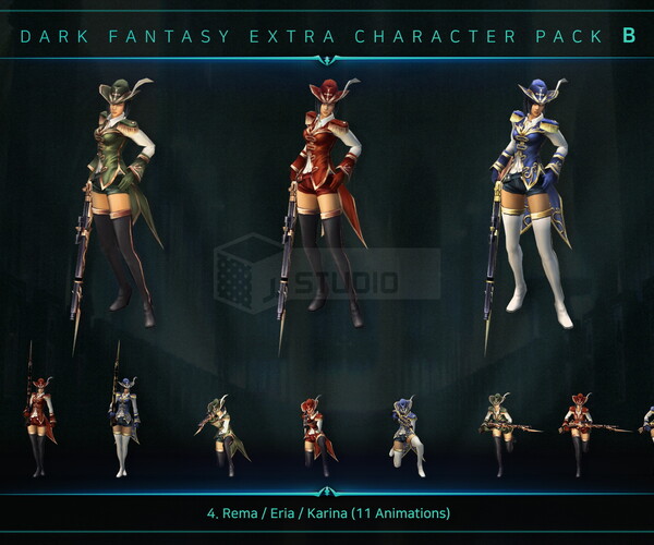 ArtStation - Dark Fantasy Extra Character Pack B | Game Assets
