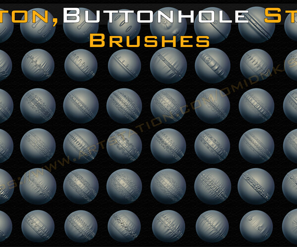ArtStation - 60 Button and Buttonhole Stitch brushes (4K) +Alpha -Vol ...