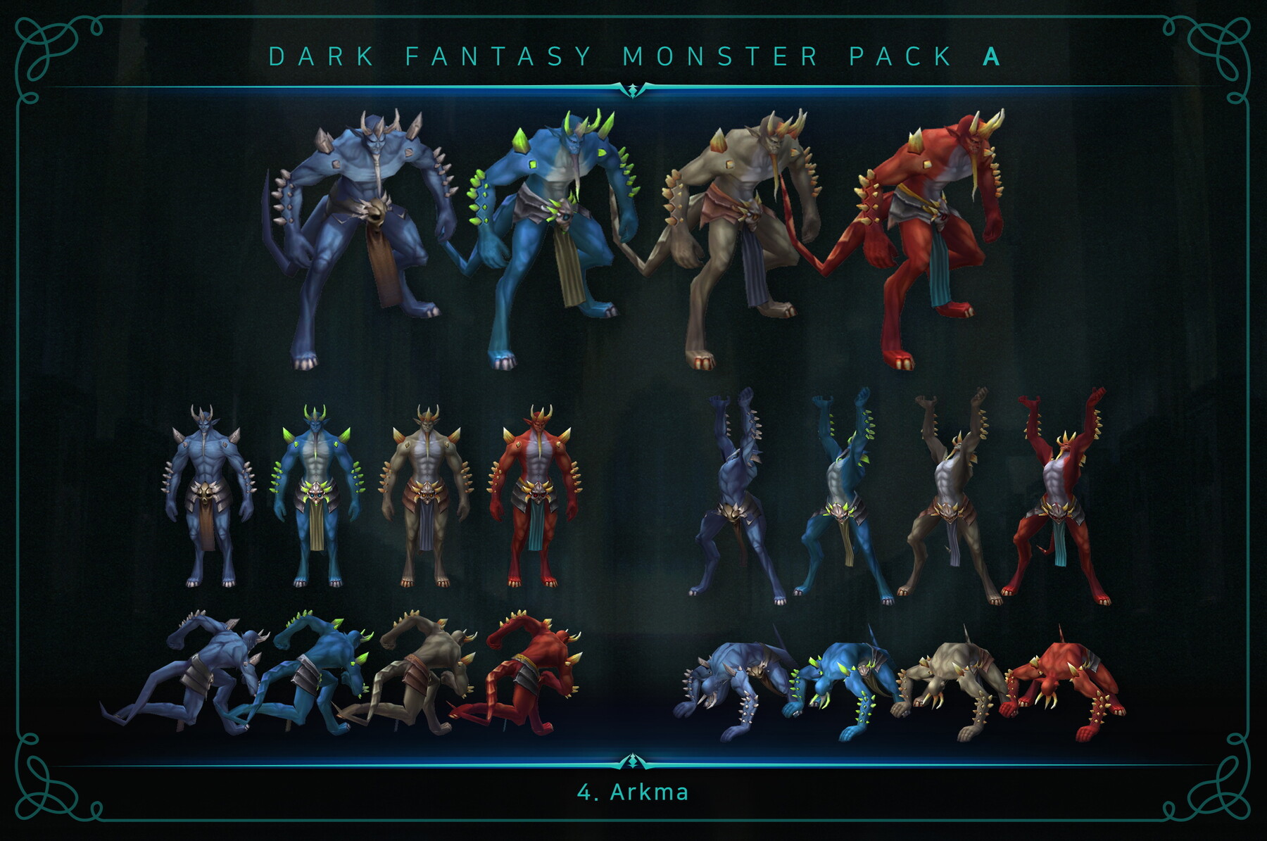 ArtStation - Dark Fantasy Monster Pack A | Game Assets
