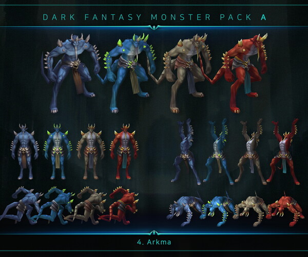 ArtStation - Dark Fantasy Monster Pack A | Game Assets
