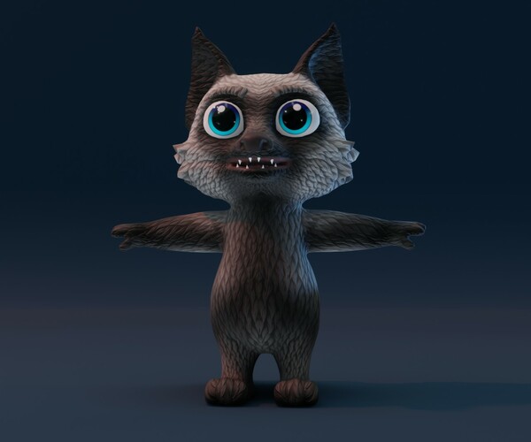 ArtStation - Cartoon Silver Fox Rigged 3D Model | Game Assets