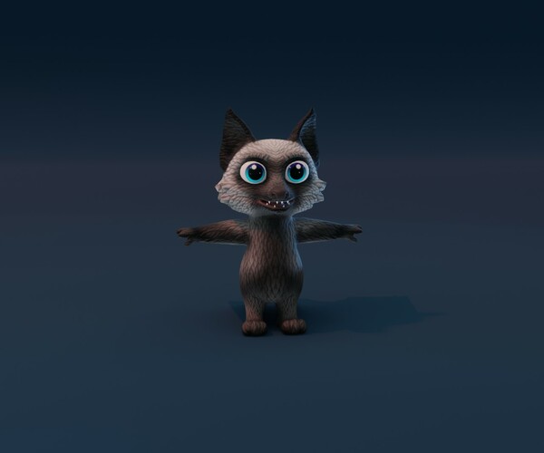 ArtStation - Cartoon Silver Fox Rigged 3D Model | Game Assets