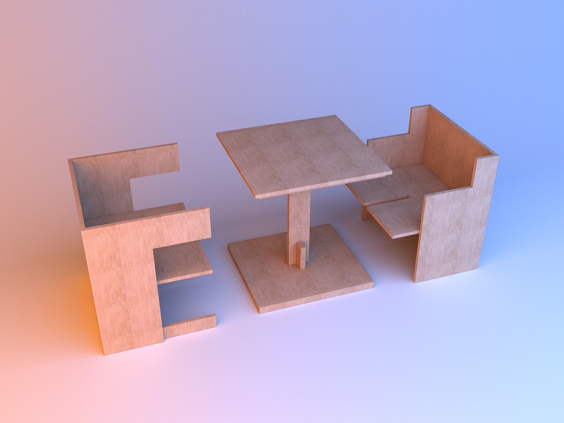ArtStation - Wood folding furniture set | Game Assets