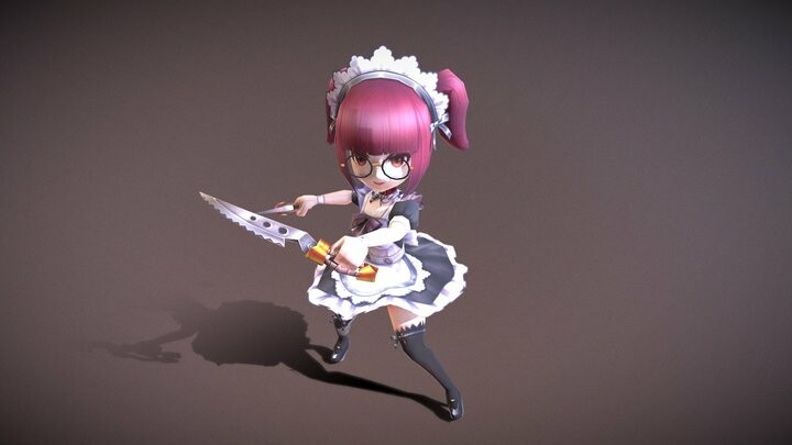 ArtStation - Casual RPG Monster - 1 Angel Maid | Game Assets
