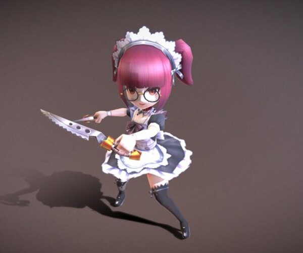 ArtStation - Casual RPG Monster - 1 Angel Maid | Game Assets
