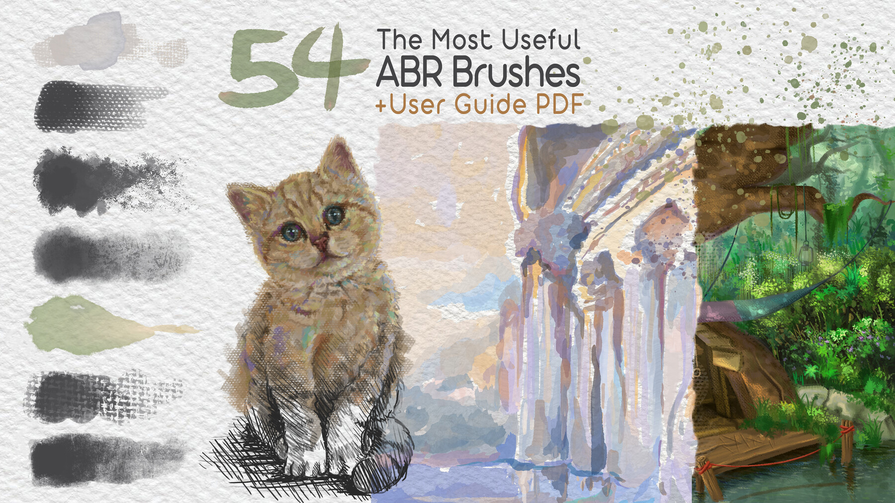 ArtStation - 2D BRUSH ,Textured brushes, basic brushes, nature and ...