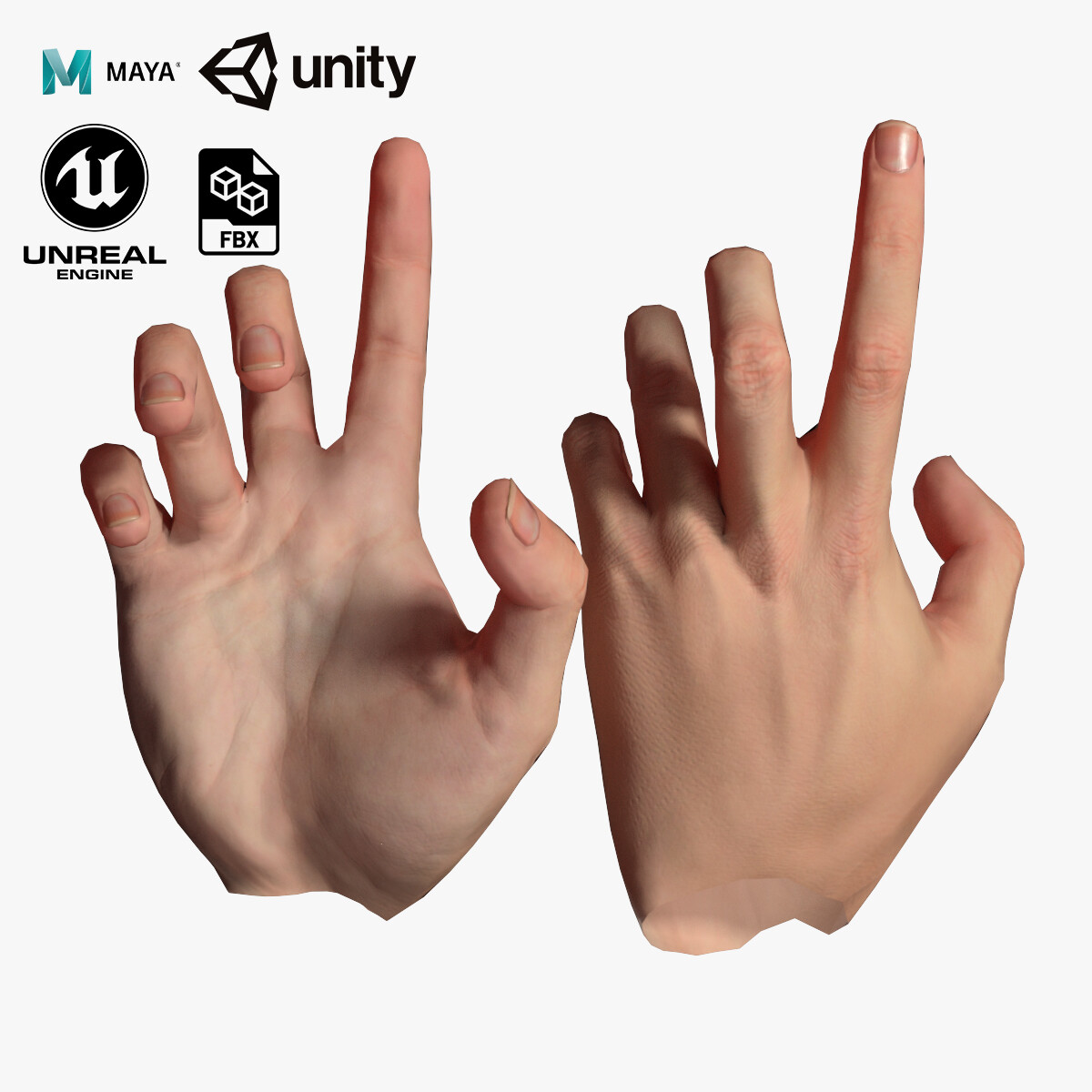 ArtStation - Realistic Hand VR Low poly model | Game Assets