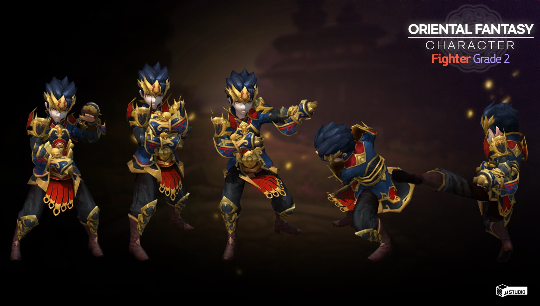 ArtStation - Oriental Fantasy Character - Fighter Grade 2 | Game Assets