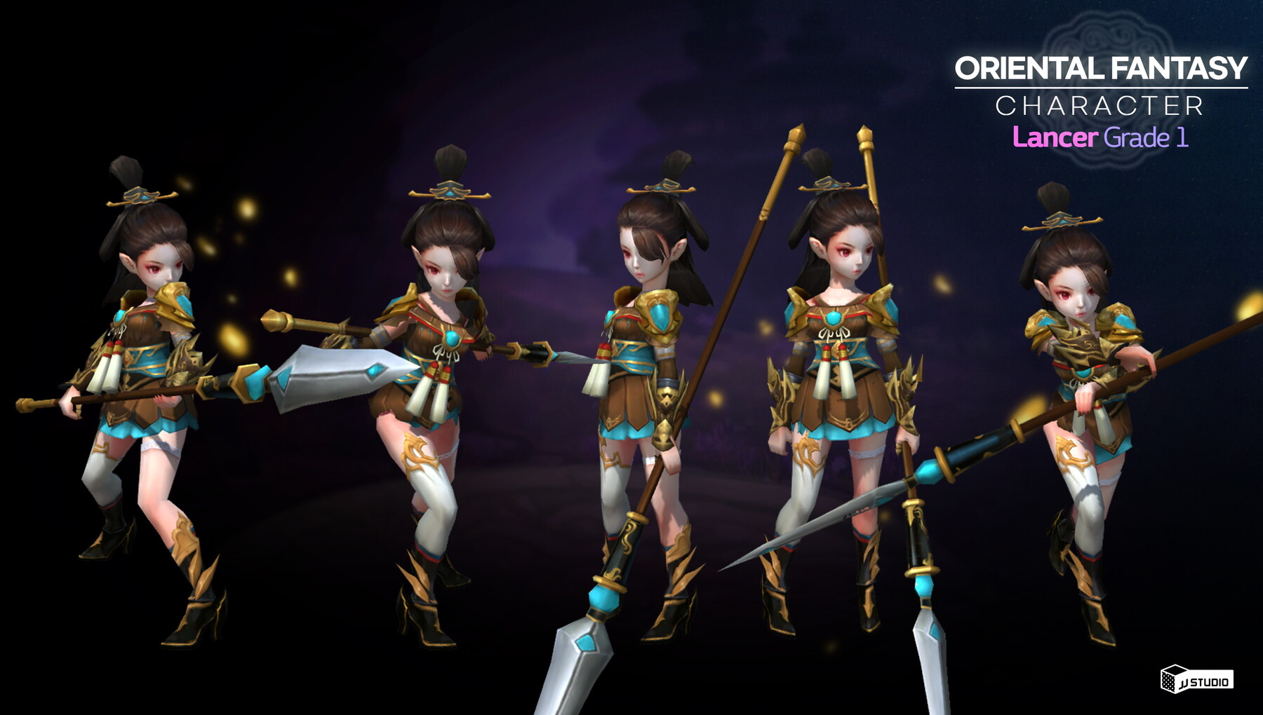 ArtStation - Oriental Fantasy Character - Lancer Grade 1 | Game Assets