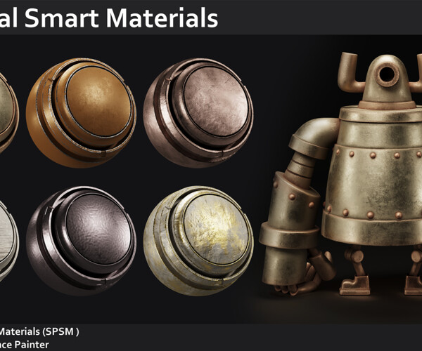 ArtStation - 60 Metal Smart Materials_Vol2 | Game Assets