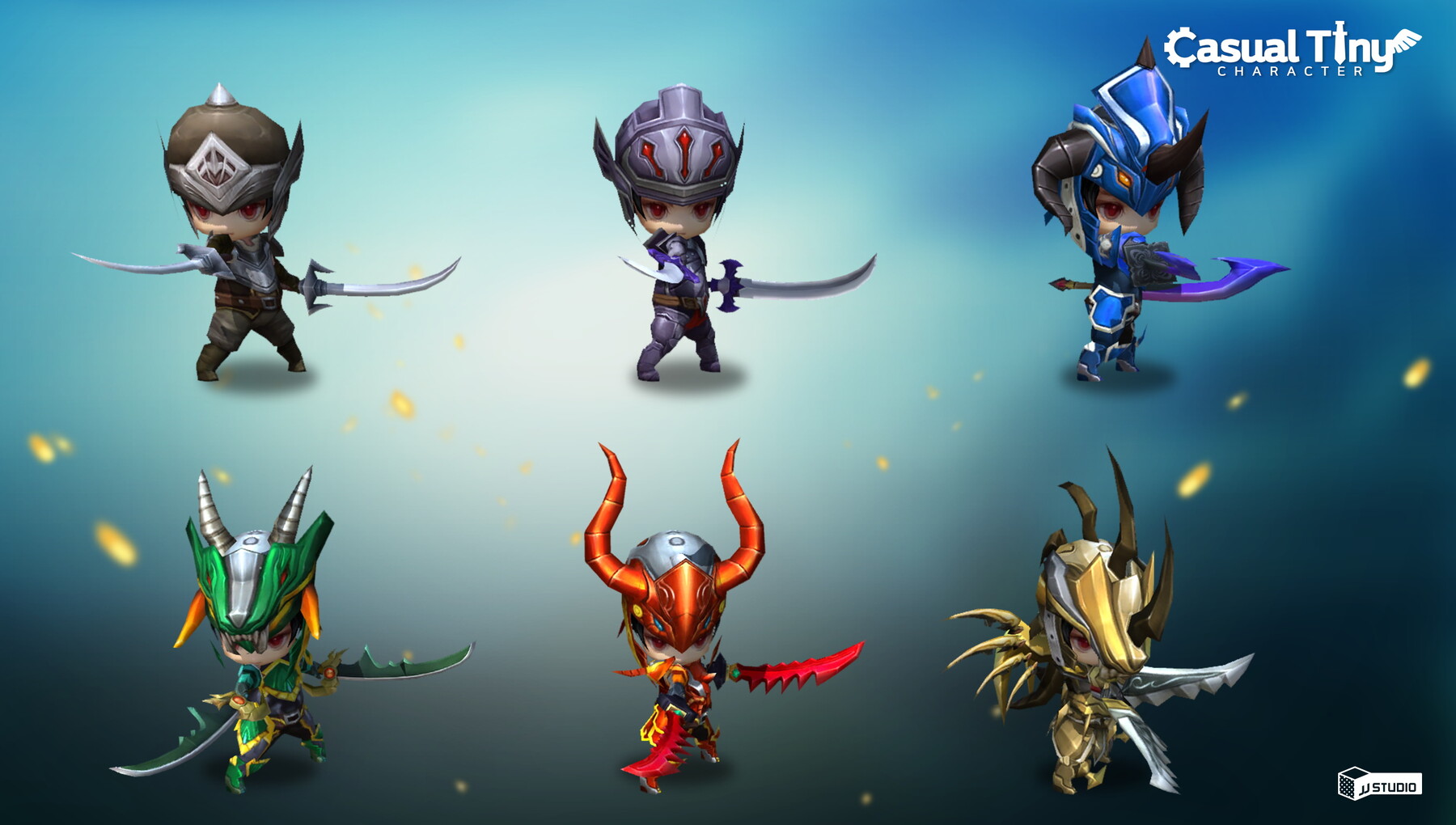 ArtStation - Casual Tiny Character - Dragon Knight Pack | Game Assets