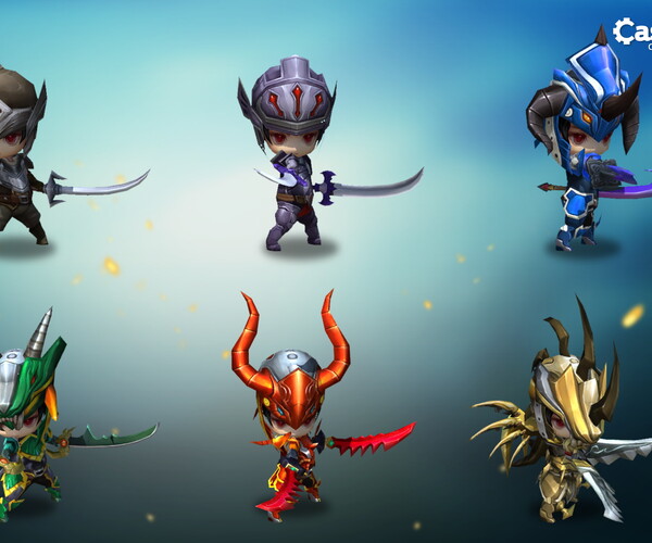 ArtStation - Casual Tiny Character - Dragon Knight Pack | Game Assets