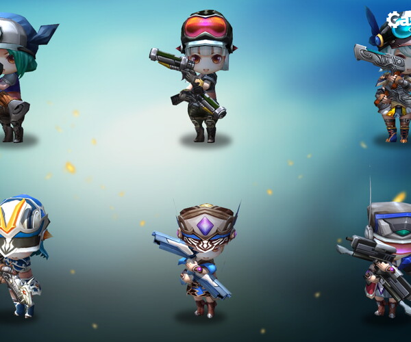 ArtStation - Casual Tiny Character - Gunner Pack | Game Assets