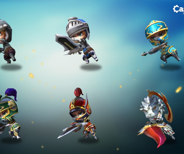 ArtStation - Casual Tiny Character - Knight Pack | Game Assets