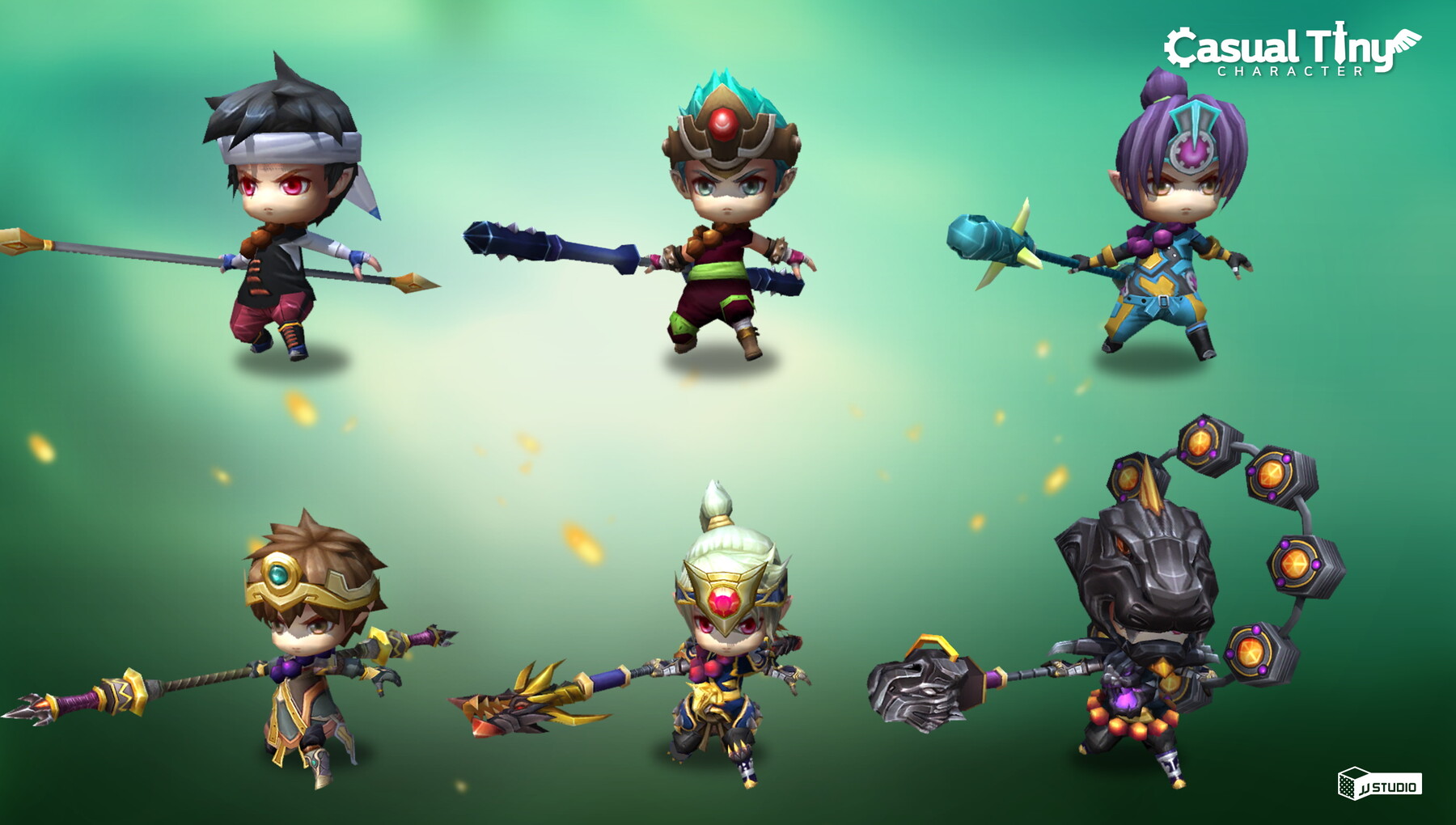 ArtStation - Casual Tiny Character - Monk Pack | Game Assets