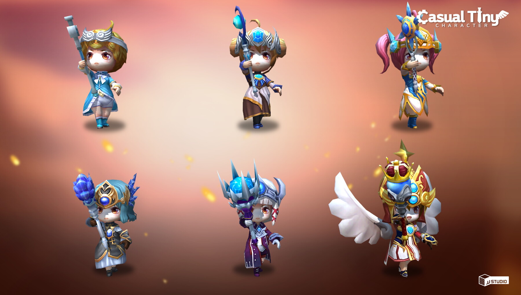 ArtStation - Casual Tiny Character - Priest Pack | Game Assets