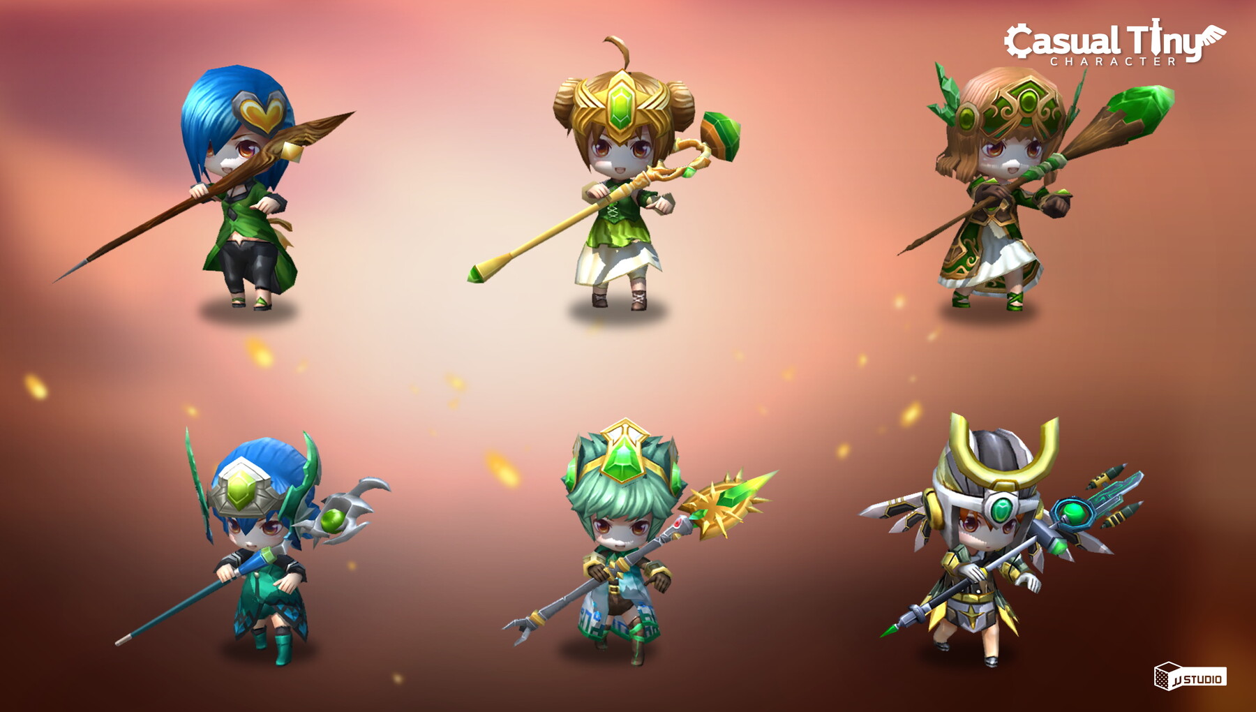 ArtStation - Casual Tiny Character - Wizard Pack | Game Assets