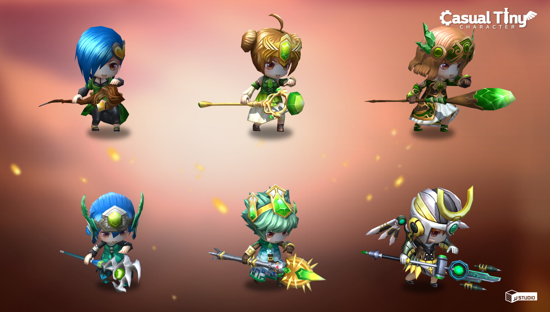 ArtStation - Casual Tiny Character - Wizard Pack | Game Assets