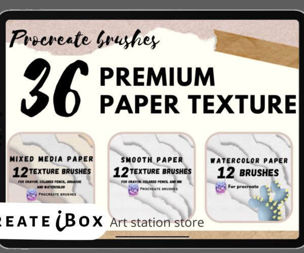 ArtStation - Premium paper texture for Procreate | ProcreateiBox | Brushes