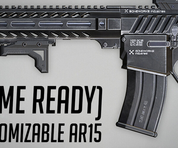 ArtStation - Customizable AR15 - Game Ready | Game Assets