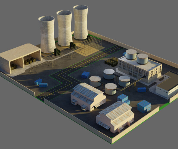 ArtStation - Modular Nuclear Power station - Low Poly - Game Ready ...