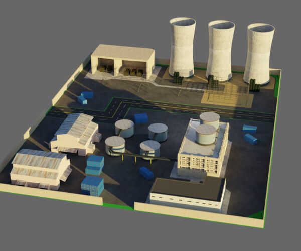 ArtStation - Modular Nuclear Power station - Low Poly - Game Ready ...