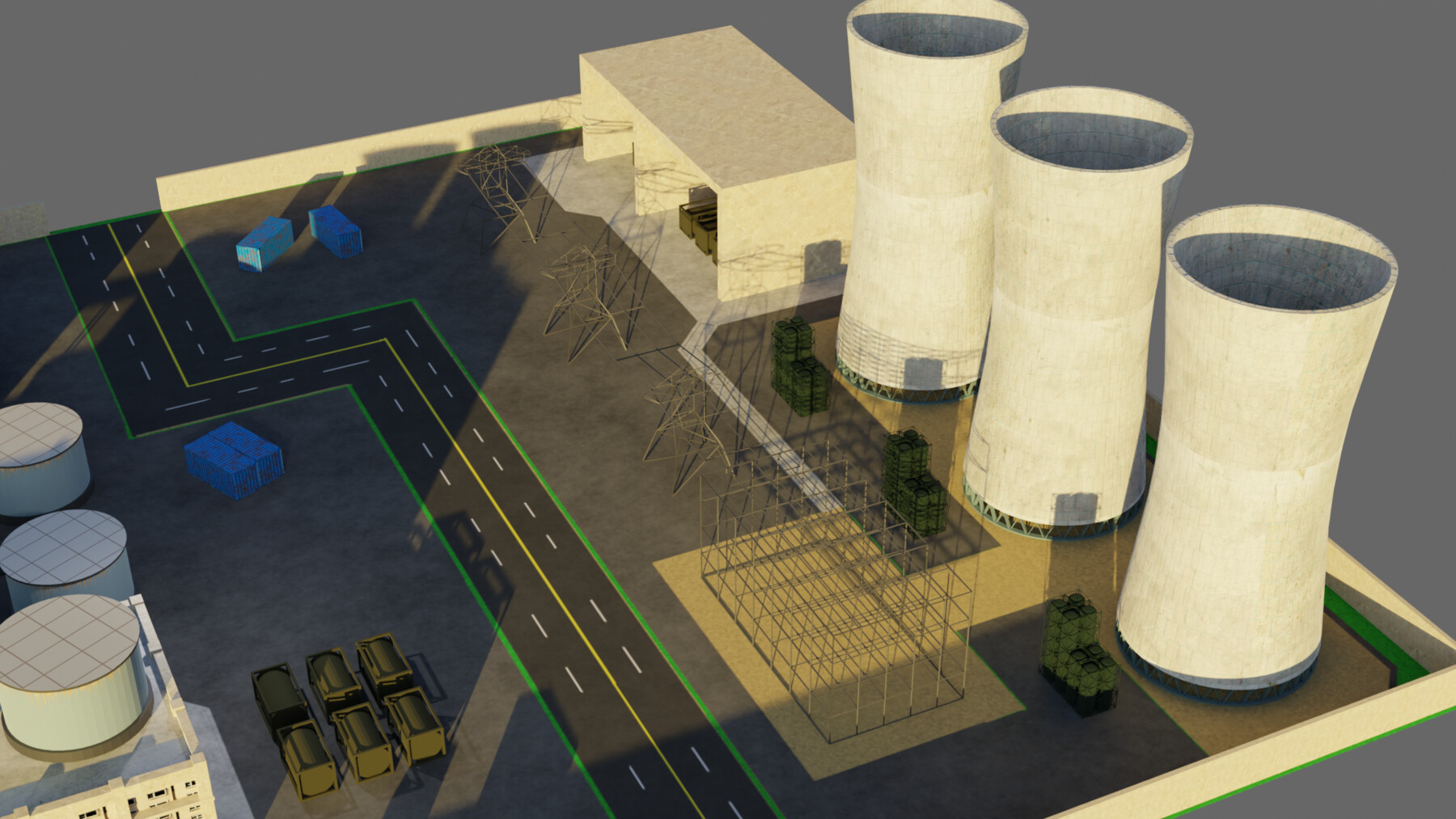 ArtStation - Modular Nuclear Power station - Low Poly - Game Ready ...