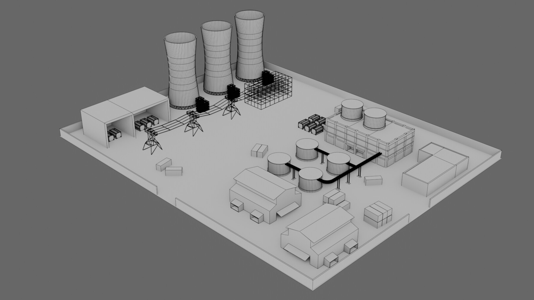 ArtStation - Modular Nuclear Power station - Low Poly - Game Ready ...