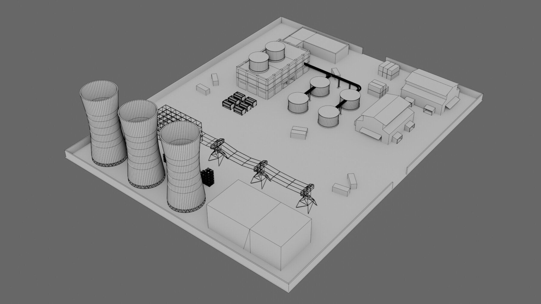 ArtStation - Modular Nuclear Power station - Low Poly - Game Ready ...