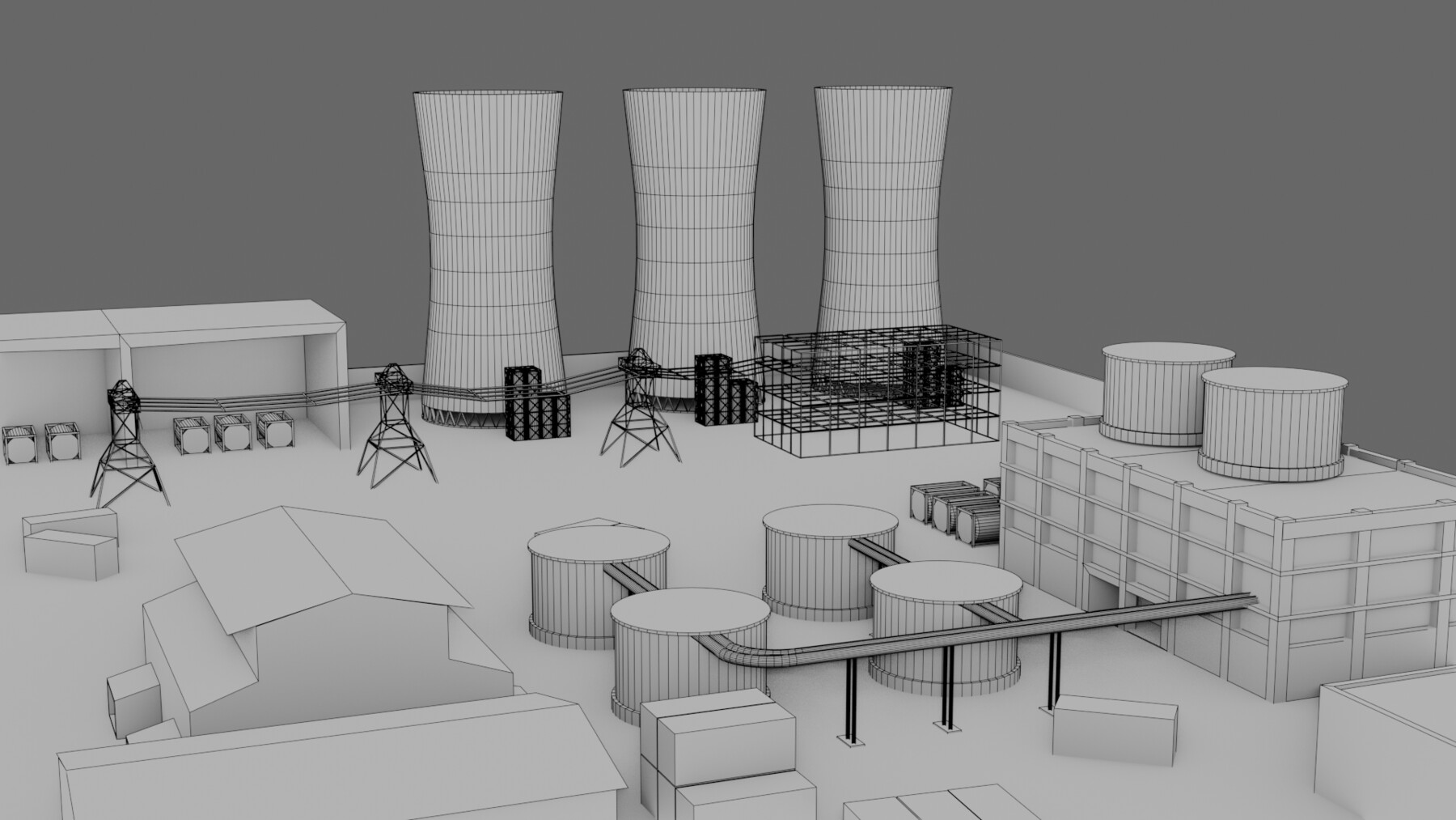 ArtStation - Modular Nuclear Power station - Low Poly - Game Ready ...