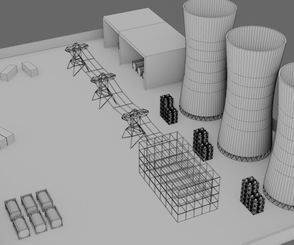 ArtStation - Modular Nuclear Power station - Low Poly - Game Ready ...