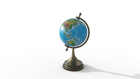 ArtStation - Globe world map PBR low-poly 3D model | Resources