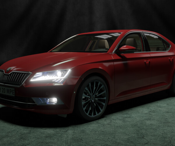 ArtStation - red car skoda superb | Resources