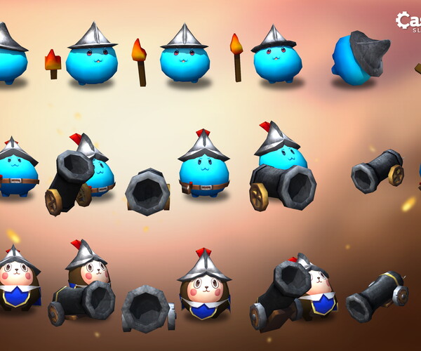 ArtStation - Casual Tiny Slime - Cannon Pack | Game Assets