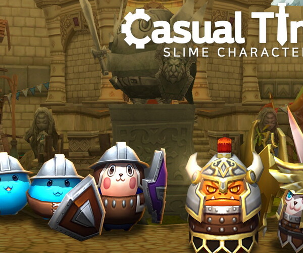 ArtStation - Casual Tiny Slime - Shield warrior Pack | Game Assets