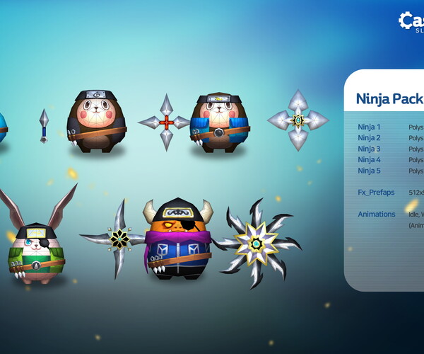 ArtStation - Casual Tiny Slime - Ninja Pack | Game Assets