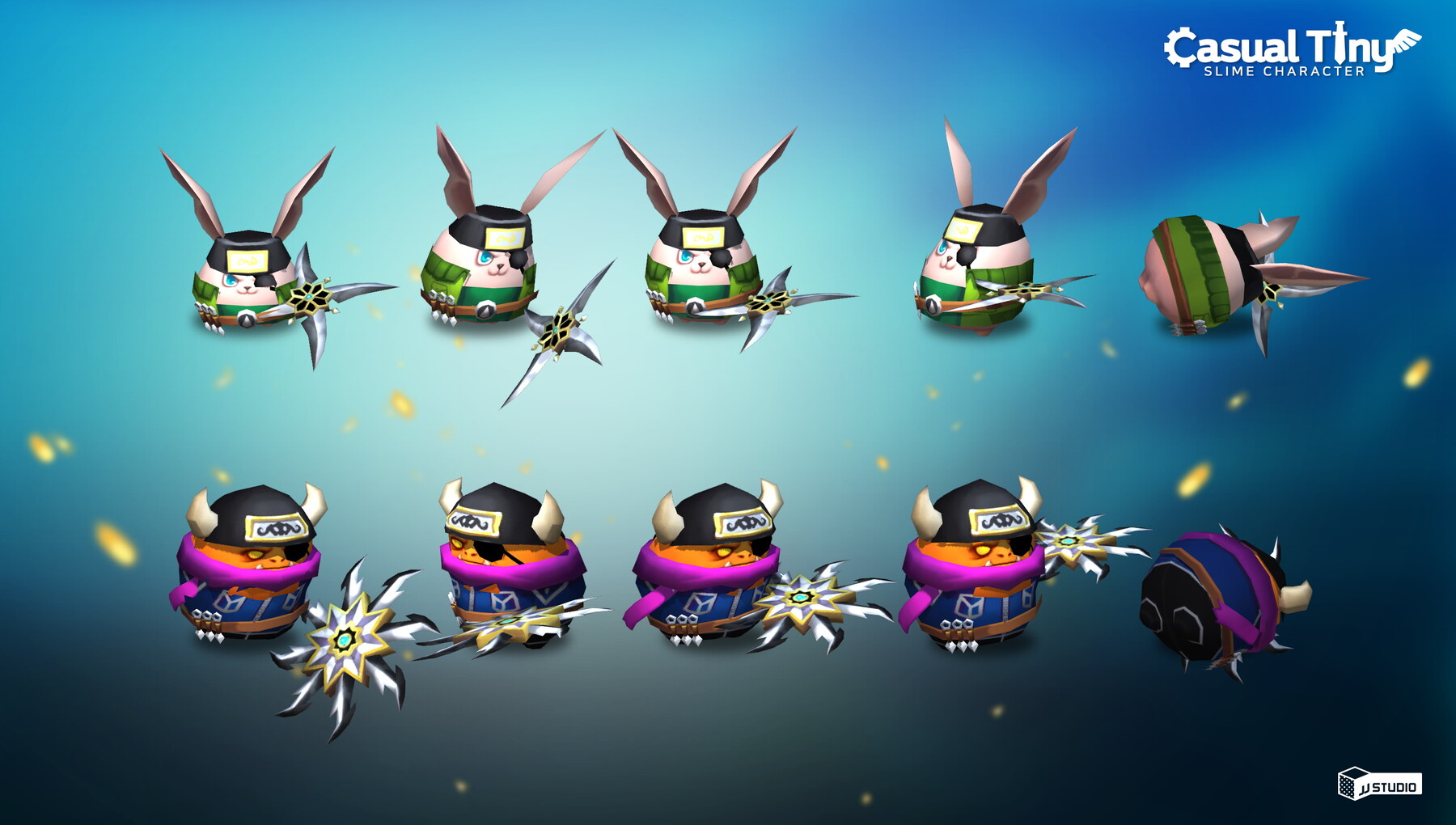 ArtStation - Casual Tiny Slime - Ninja Pack | Game Assets