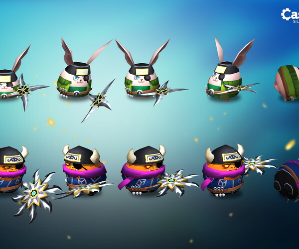 ArtStation - Casual Tiny Slime - Ninja Pack | Game Assets